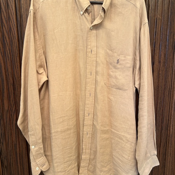 Ralph Lauren | Shirts | Ralph Lauren Mens Tan Buttondown Shirt Sz L ...